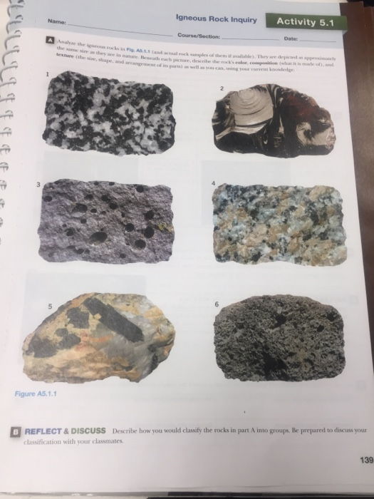 Igneous Rock Inquiry Activity 5.1 Analyne the geas | Chegg.com