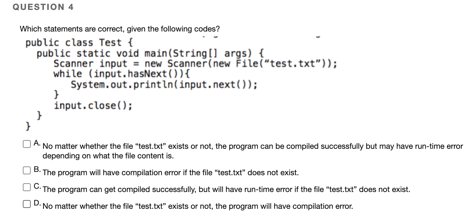 Solved QUESTION 4 Which statements are correct, given the | Chegg.com
