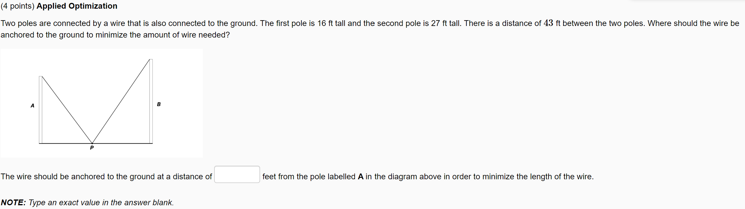 Solved (4 points) Applied Optimization Two poles are | Chegg.com