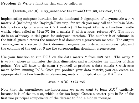 Problem 2: Write a function that can be called as | Chegg.com