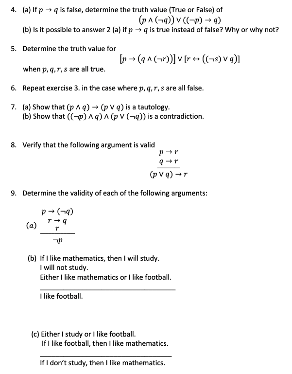 Solved 4 A If P→q Is False Determine The Truth Value