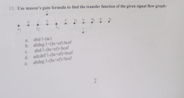 Solved 13. Use mason's gain formula to find the transfer | Chegg.com