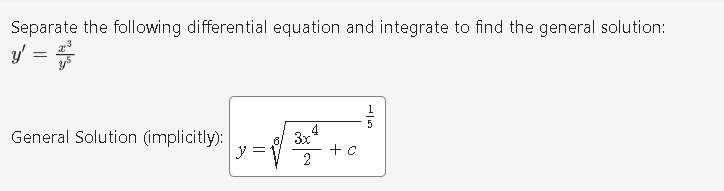 Solved Separate the following differential equation and | Chegg.com
