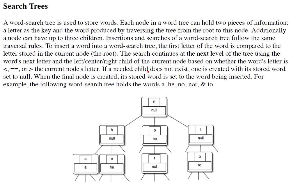 Given a balanced word-search tree with N nodes, show | Chegg.com