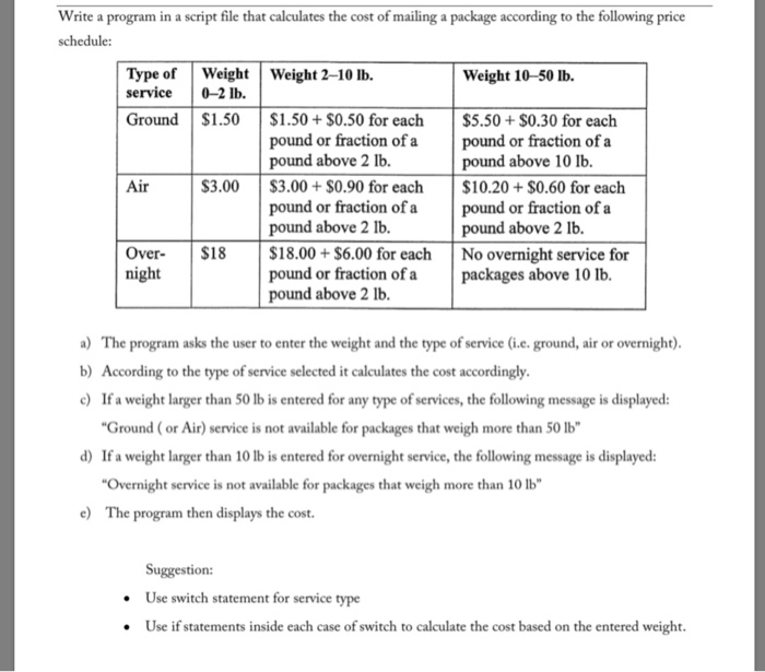 Solved Write A Program In A Script File That Calculates The
