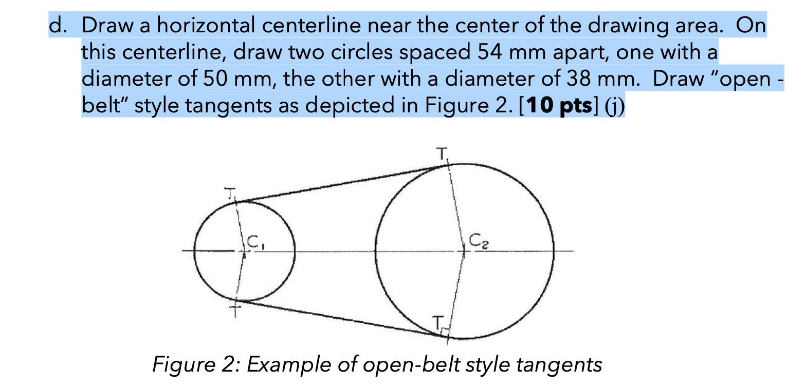 Solved d. Draw a horizontal centerline near the center of | Chegg.com