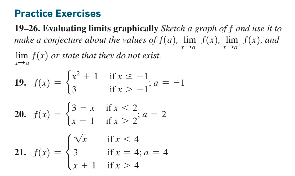 Solved Practice Exercises 19–26. Evaluating limits | Chegg.com