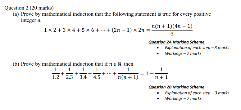 Solved uestion 2 (20 marks) (a) Prove by mathematical | Chegg.com