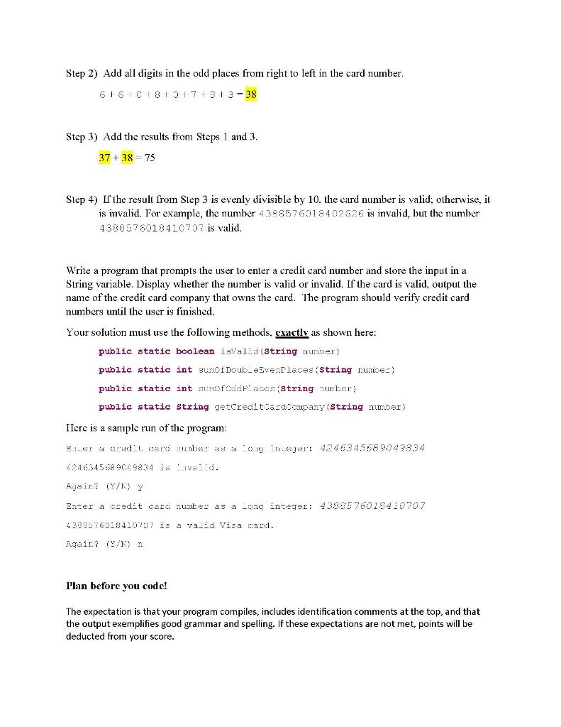 Solved 2212 Java Software Dev I Week 6 - Credit Card | Chegg.com