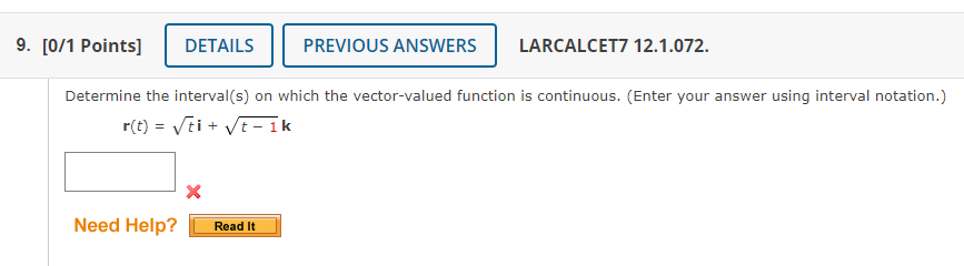 Solved Determine the interval(s) on which the vector-valued | Chegg.com