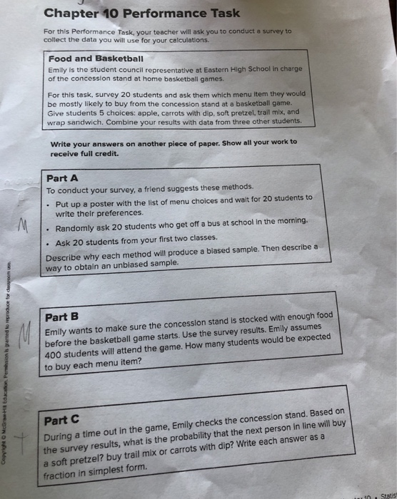 Chapter 10 Performance Task For this Performance | Chegg.com