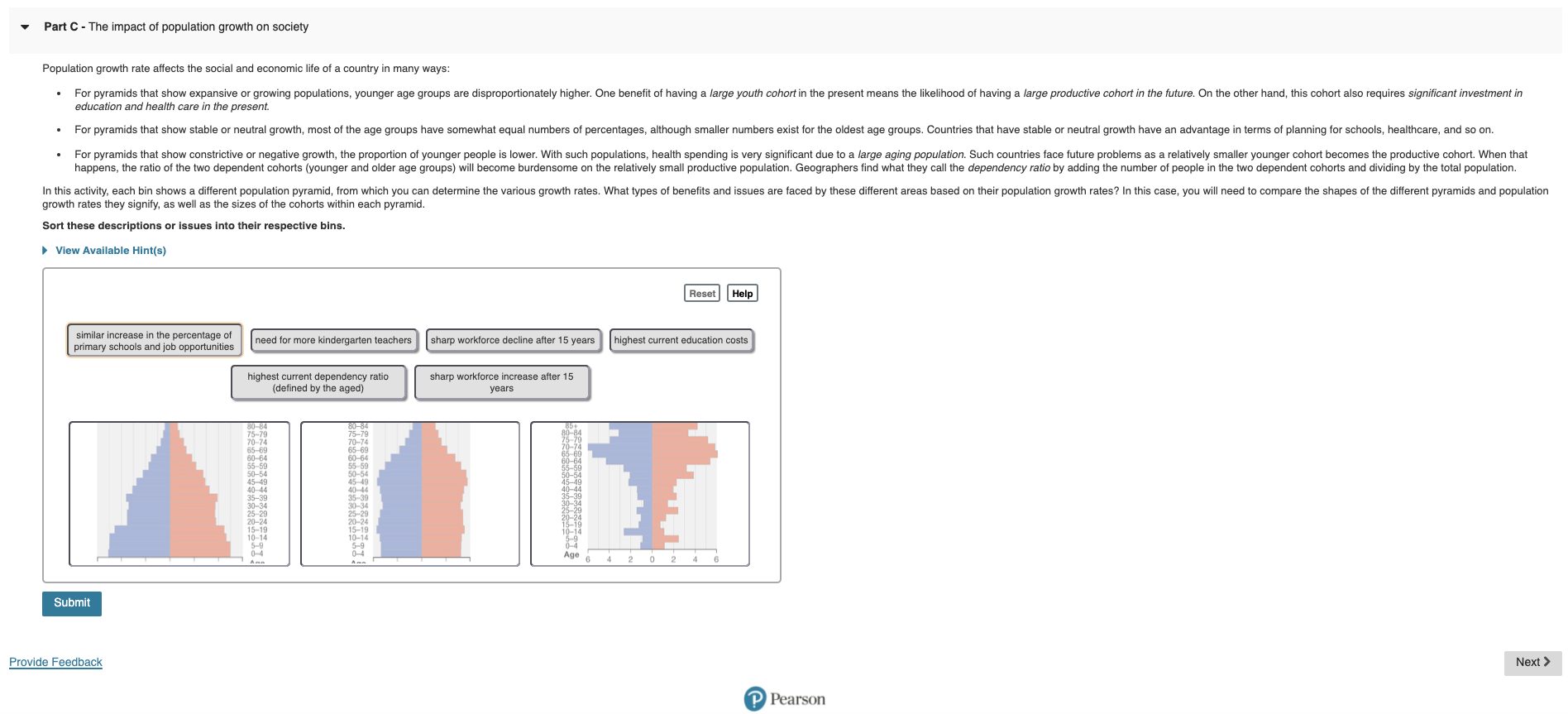 Solved Part C - The impact of population growth on society | Chegg.com