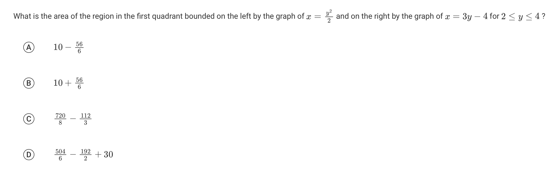 Solved What is the area of the region in the first quadrant | Chegg.com