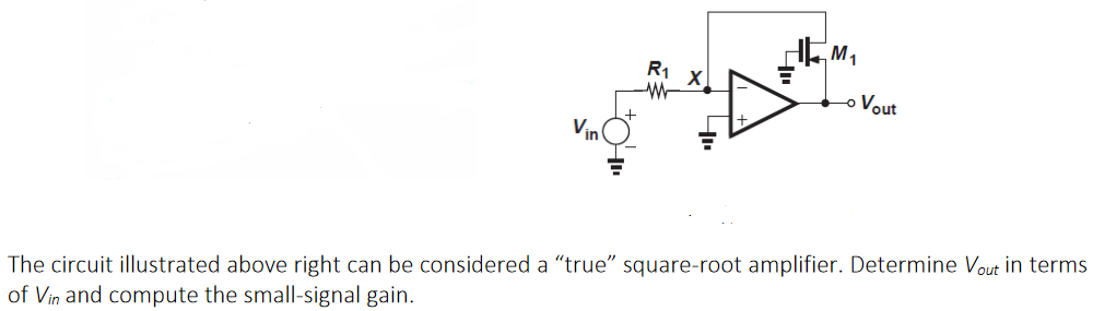 Solved M R1 Vout The circuit illustrated above right can be | Chegg.com