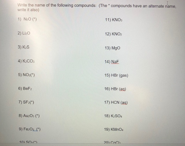 Solved Write the name of the following compounds: 3) FeCl3 | Chegg.com