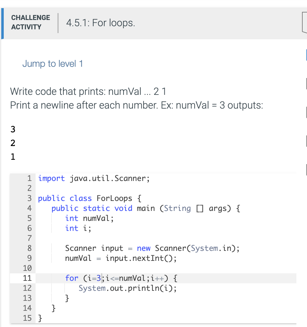 Solved CHALLENGE ACTIVITY 4 5 1 For Loops Jump To Level 1 Chegg