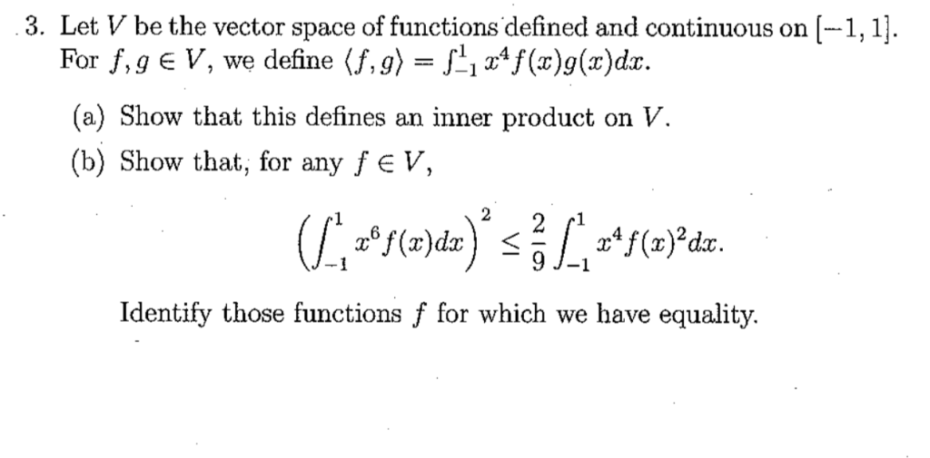 Solved 3. Let V be the vector space of functions defined and | Chegg.com