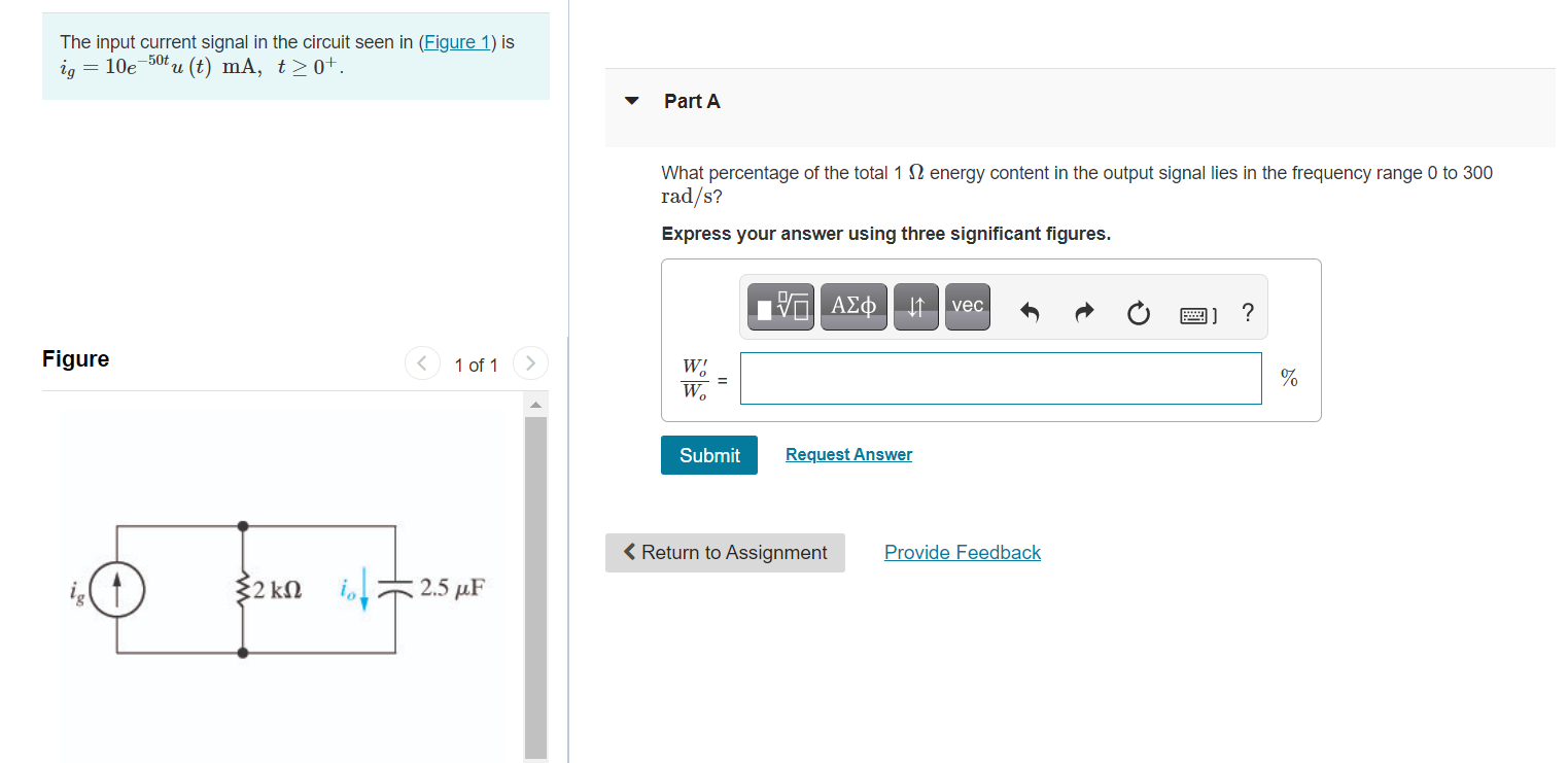 Solved The input current signal in the circuit seen in | Chegg.com
