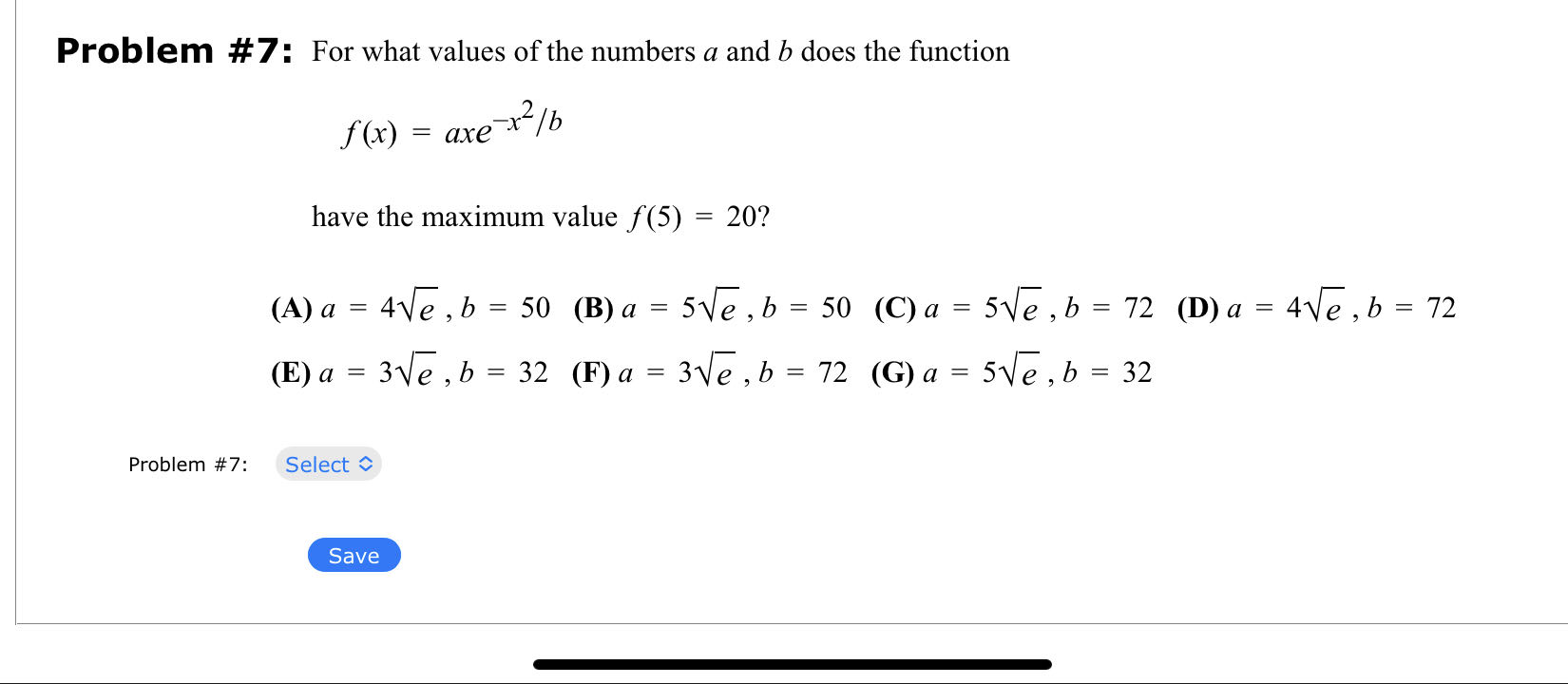 Solved Problem \# 7: For what values of the numbers a and b | Chegg.com