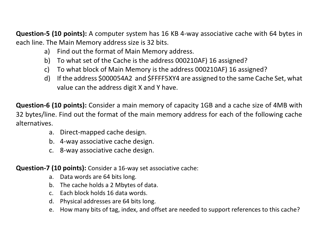 Solved Question-5 (10 ﻿points): A computer system has 16 ﻿KB | Chegg.com
