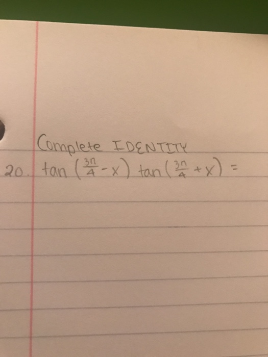 Solved tan ( x 20 | Chegg.com