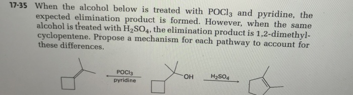 Solved 17-35 When the alcohol below is treated with POCl3 | Chegg.com