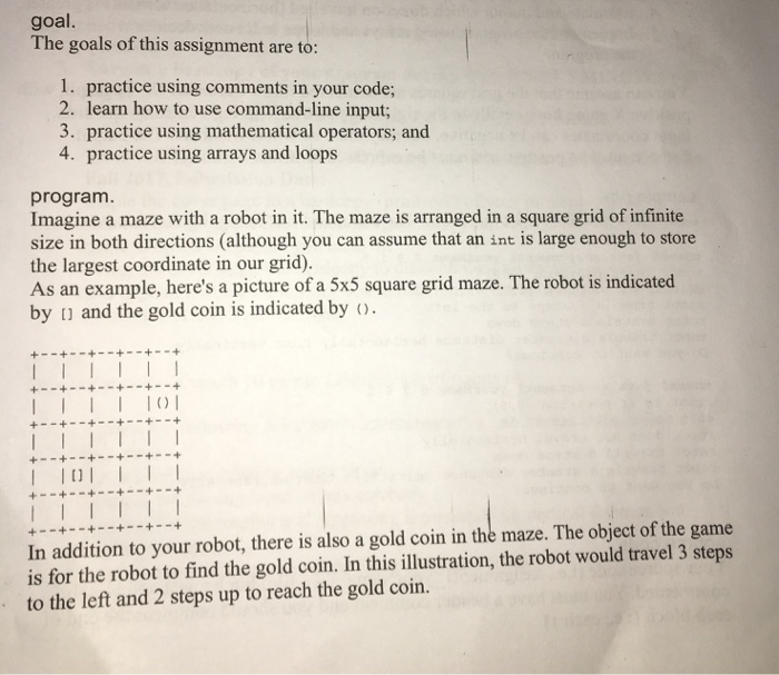 Solved Using Java Create A 2d Array Maze With A Robot In It