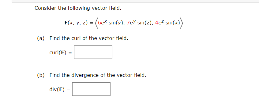 Solved Consider the following vector field. | Chegg.com