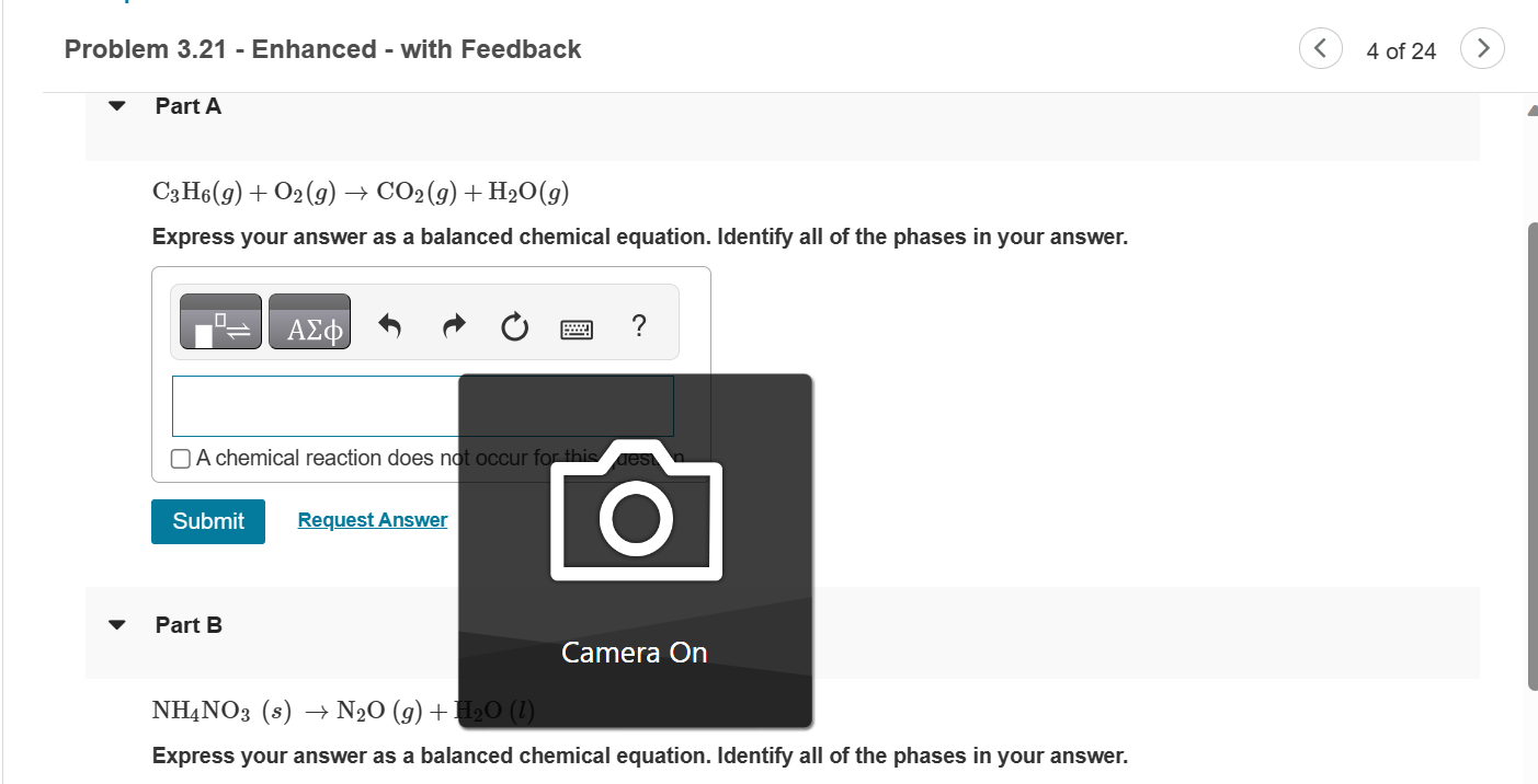 Solved C3H6(g)+O2(g)→CO2(g)+H2O(g) Express your answer as a | Chegg.com