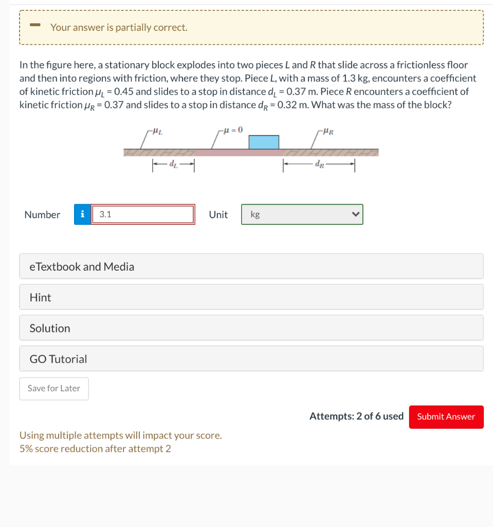 Solved In the figure here, a stationary block explodes into | Chegg.com