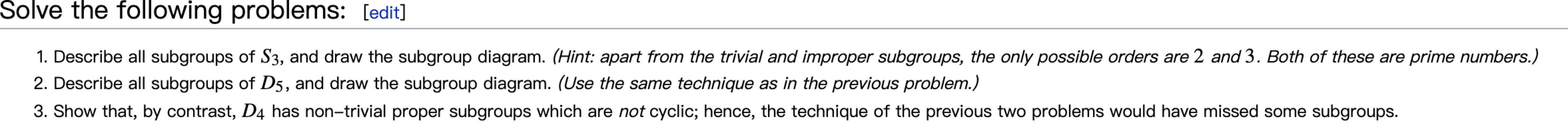 Solved Solve the following problems: [edit] 1. Describe all | Chegg.com