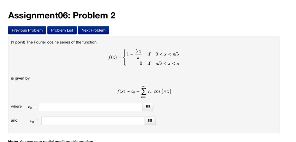 Solved Assignment06 Problem 2 Previous Problem Problem 