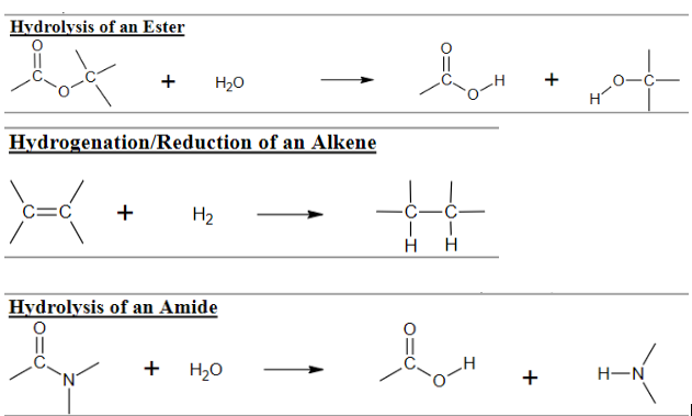 Solved Hydrolysis of an Ester Hydrogenation/Reduction of an | Chegg.com