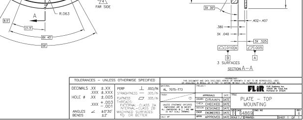 Solved Drawing 9 - Plate- Top Mounting The following print | Chegg.com