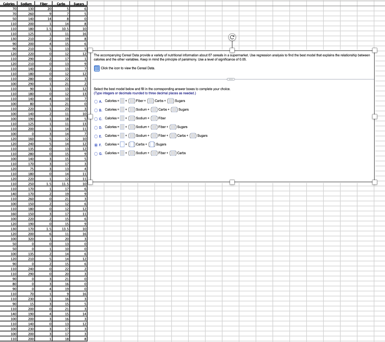 Solved Select the best model below and fill in the | Chegg.com