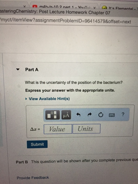Solved asteringChemistry: Post Lecture Homework Chapter 07 | Chegg.com