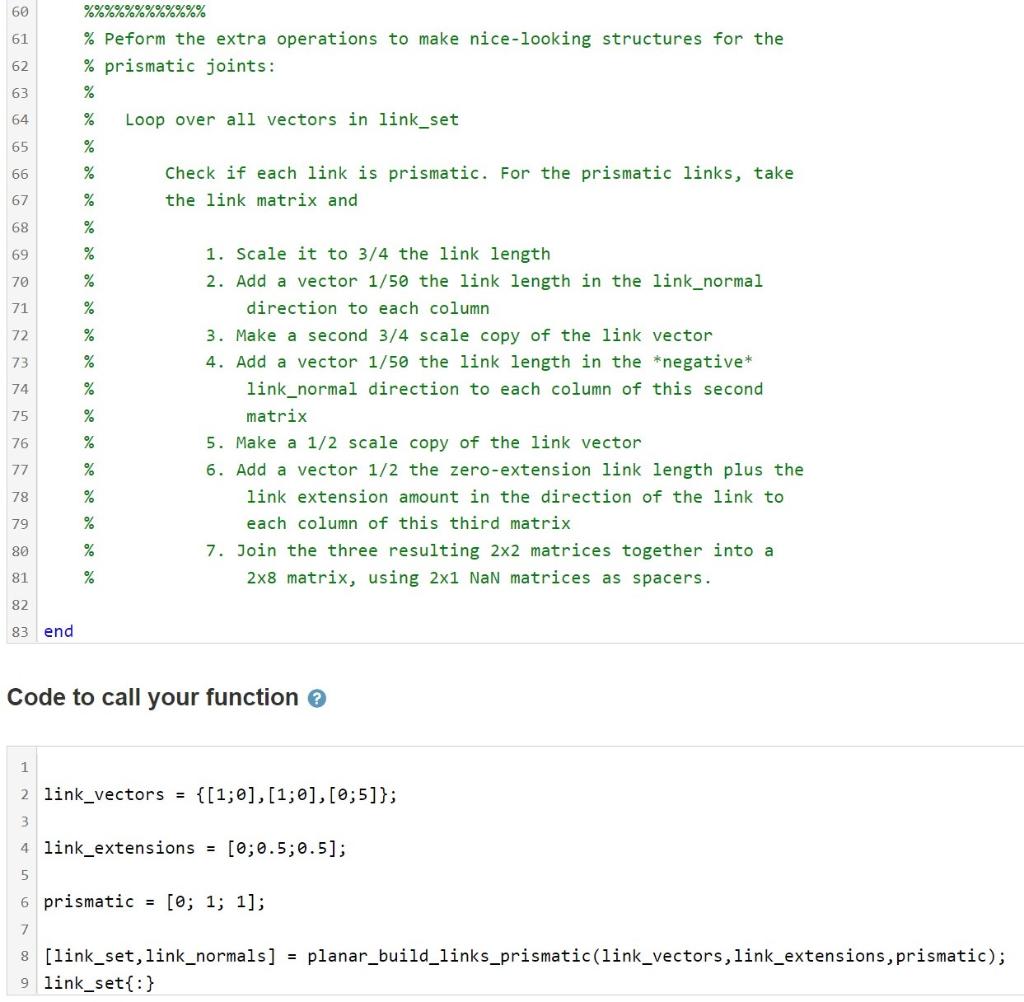 Solved Build planar prismatic links O solutions submitted | Chegg.com