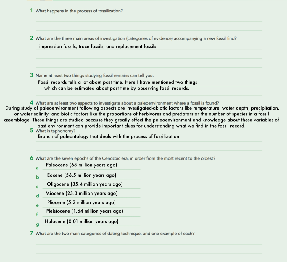 Solved 1 What happens in the process of fossilization? 2 | Chegg.com