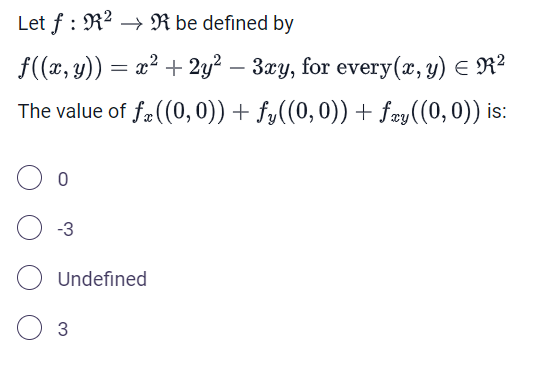 Solved Let f:R2→ℜ be defined by f((x,y))=x2+2y2−3xy, for | Chegg.com