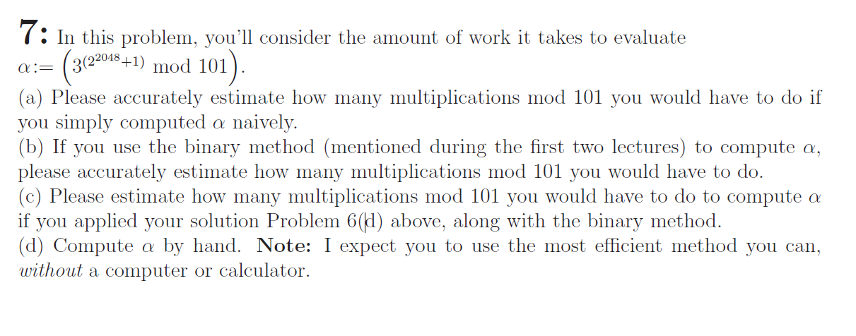Solved ONLY QUESTION 7a THORUGH 7d PLEASE. QUESTION 6 IS FOR | Chegg.com