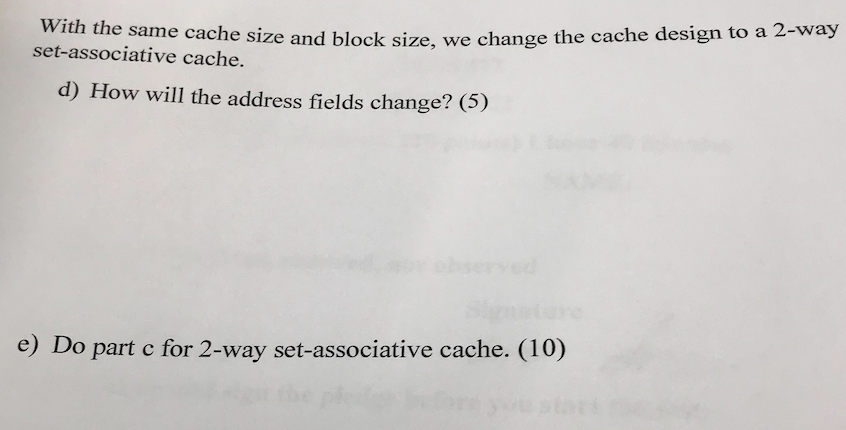 Problem 4 (35 points) For a direct-mapped cache | Chegg.com