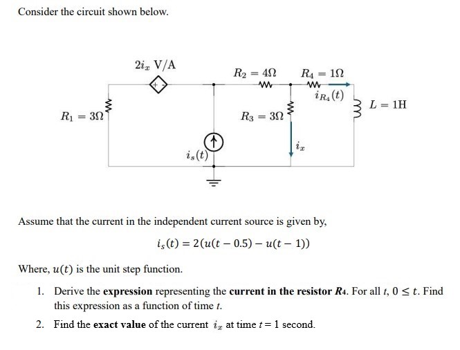 Solved Consider the circuit shown below. Assume that the | Chegg.com