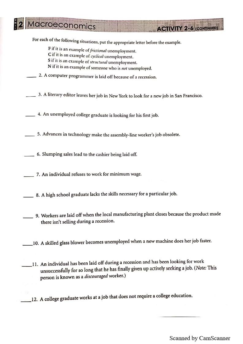Solved ACTIVITY 2-6 2 Macroeconomics Unemployment The level | Chegg.com