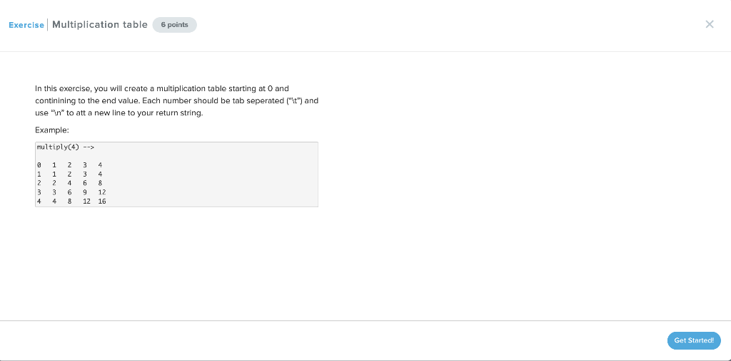 Solved In this exercise, you will create a multiplication | Chegg.com
