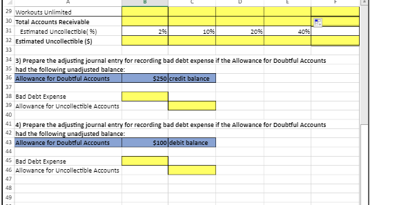 Solved Aging of accounts receivable method - Excel PAGE | Chegg.com