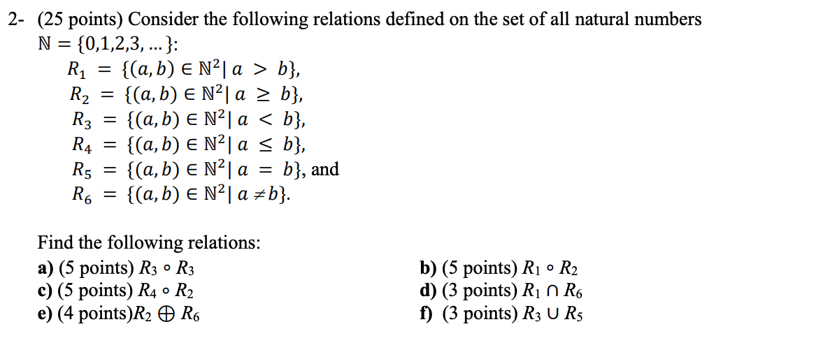 Solved - 2- (25 points) Consider the following relations | Chegg.com