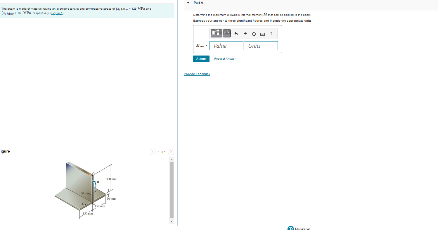 Solved The beam is made of material having an allowable | Chegg.com