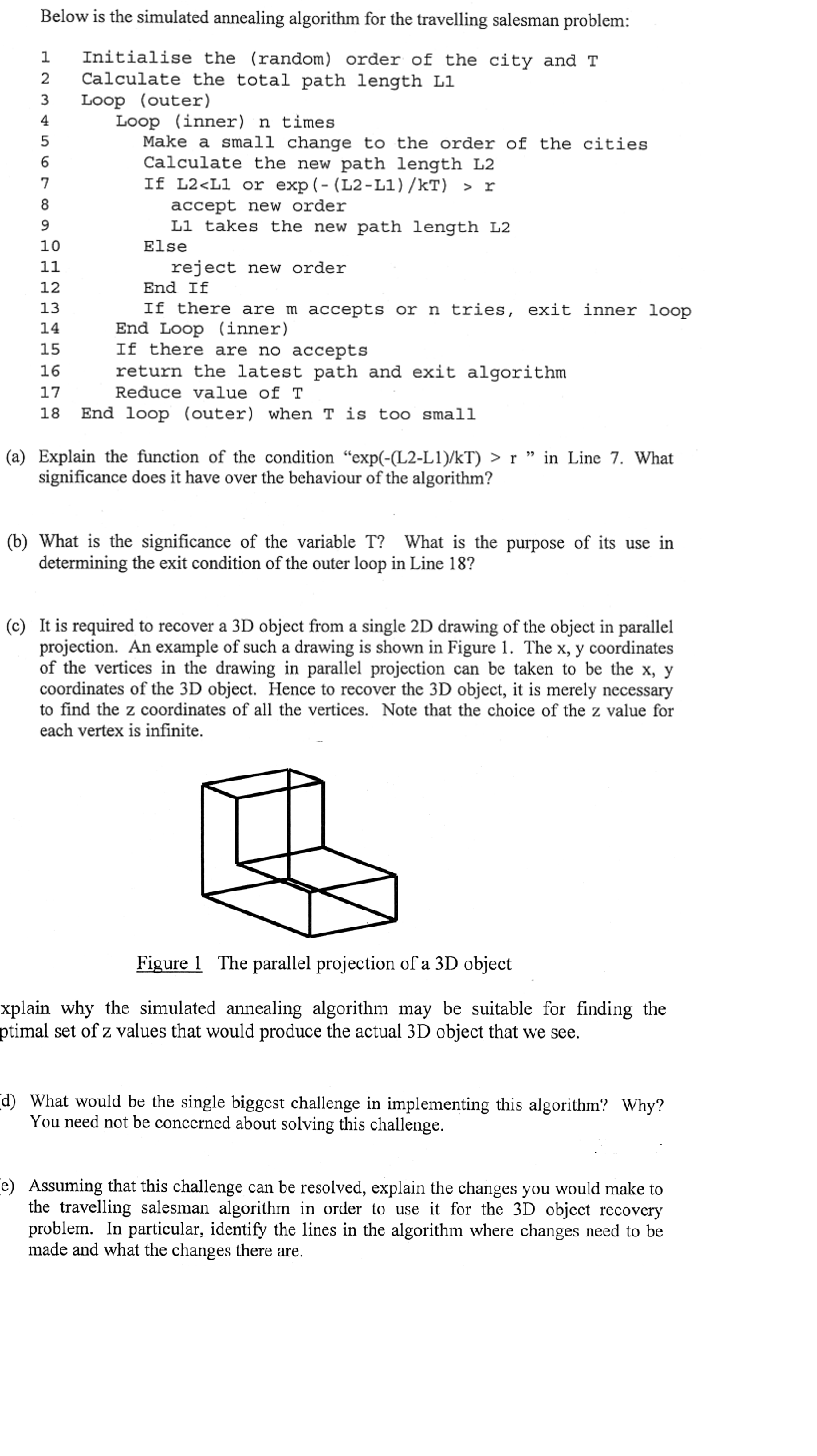 Below is the simulated annealing algorithm for the | Chegg.com