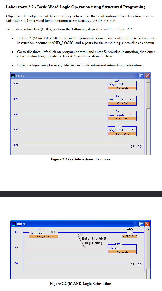 Solved PLEASE USE LOGIXPRO500:Lab 2.2 please.Objective: The | Chegg.com