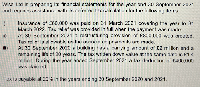 Solved a) Explain what a temporary difference is and why it | Chegg.com